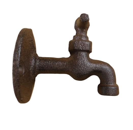 Midwest Craft House 6 Rustic Cast Iron Hooks, Faucet, Spigot Looking, Faux Faucet, Wall Hooks, Coat Hooks, Drawer Pulls