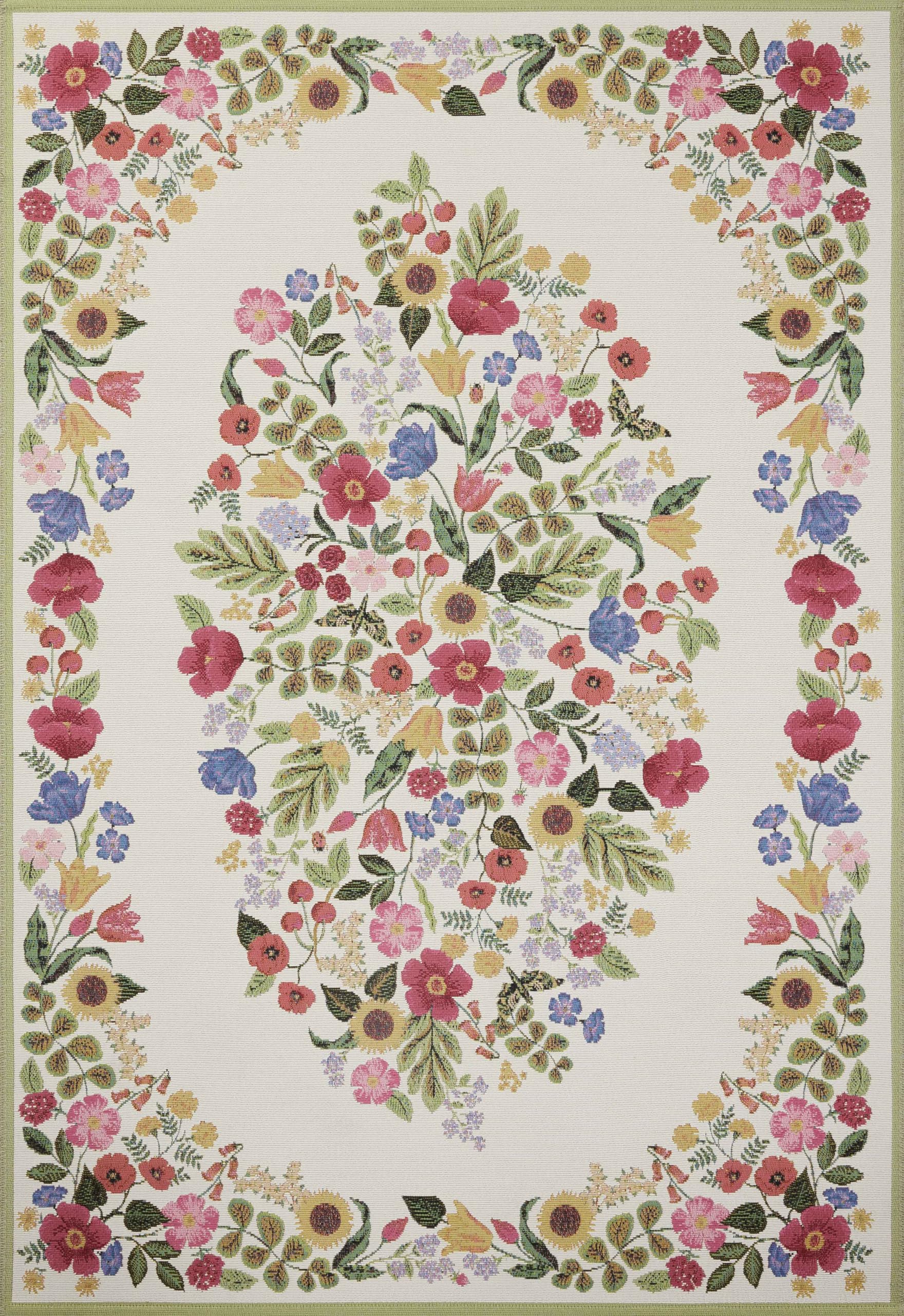 Loloi Rifle Paper Co. x Perennial Cream 6'-7" x 9'-4" Area Rug