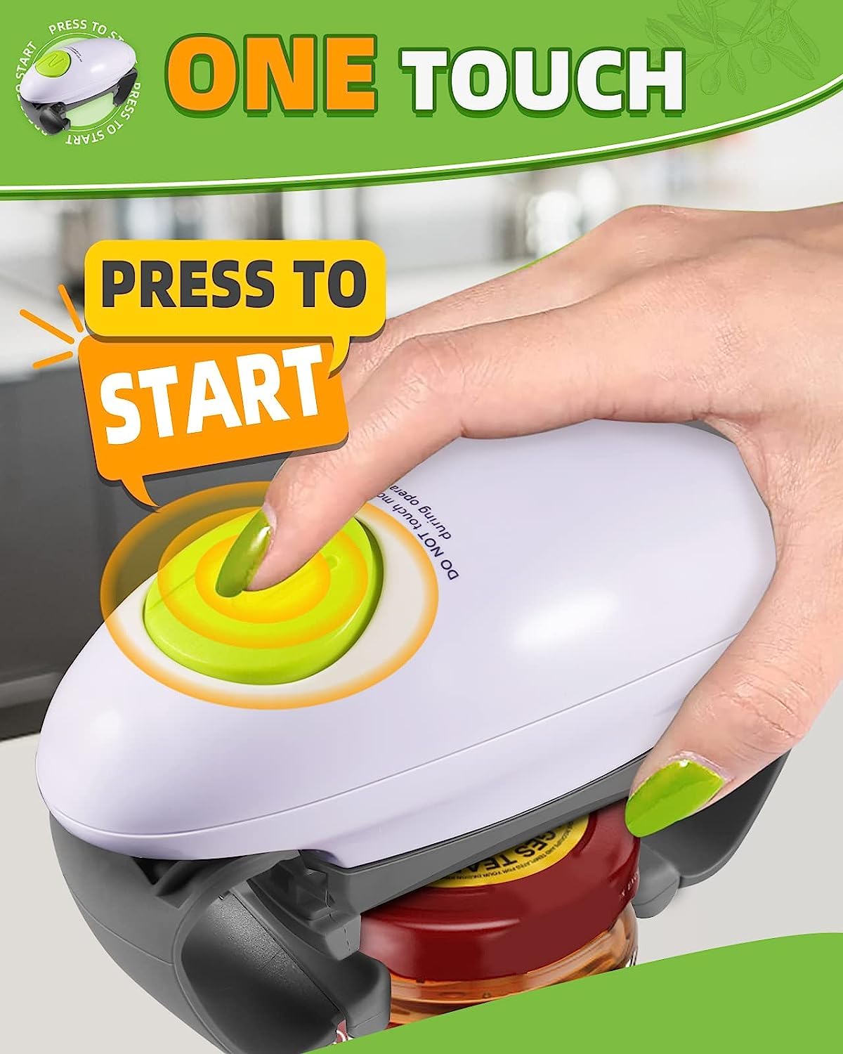 Electric Jar Opener for Weak Hands, Automatic Jar Opener for Seniors with Arthritis, Strong Tough & Easy One Touch Bottle Opener for Arthritic Hands, Ideal Gift for Seniors with Arthritis