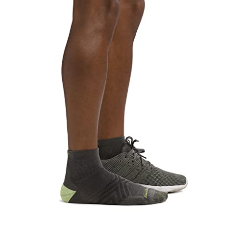 Darn Tough Men's Run 1/4 Ultra-Lightweight with Cushion - Large Fatigue Merino Wool Socks for Running
