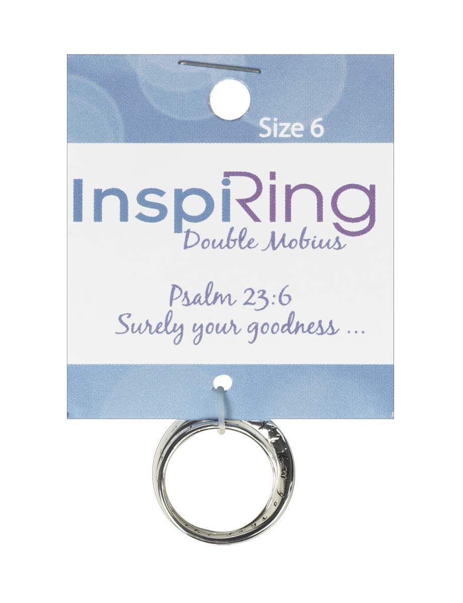 Dicksons Psalms 23:6 Inspirational Women's Double Mobius Silver-Plated Fashion Ring, Size 6