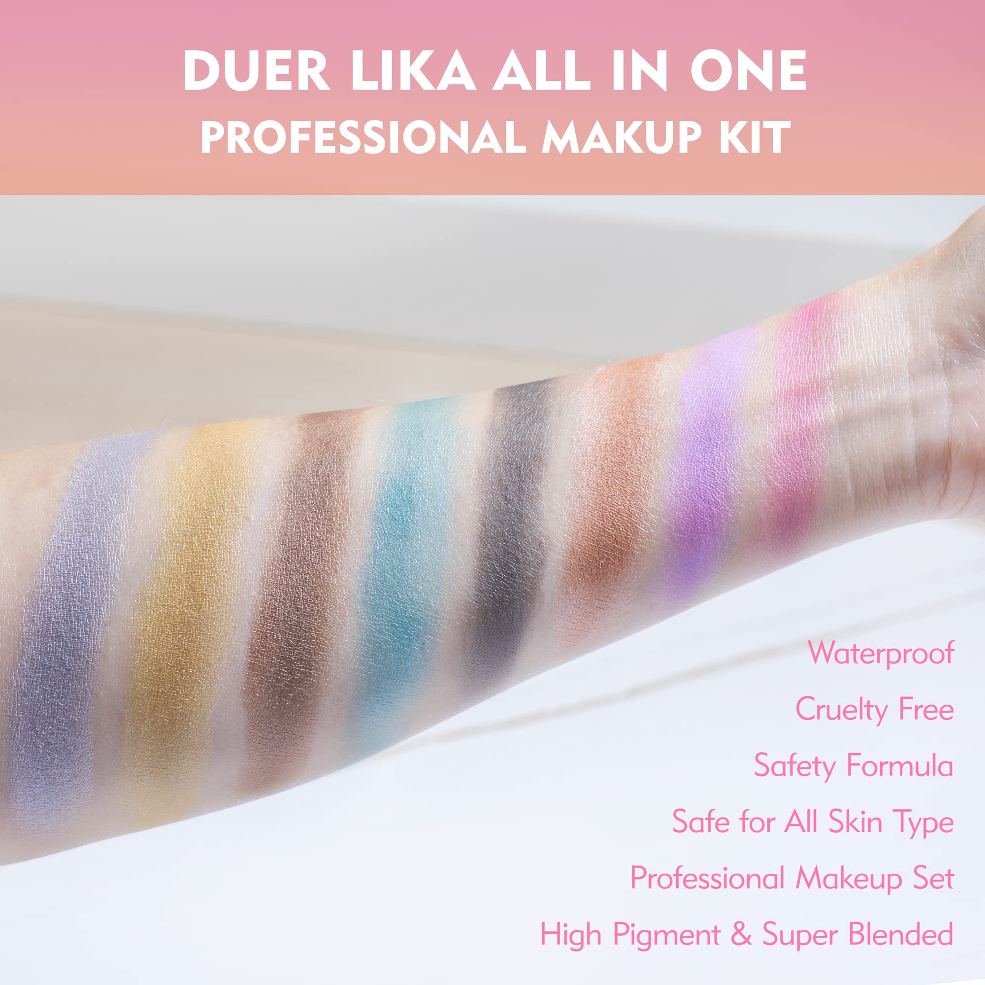 DUER LIKA Makeup Kit for Girls and kids 8-12 Carry All Makeup Train Case with Pro Makeup for Teens Women Full Starter Cosmetics Set (SILVER)