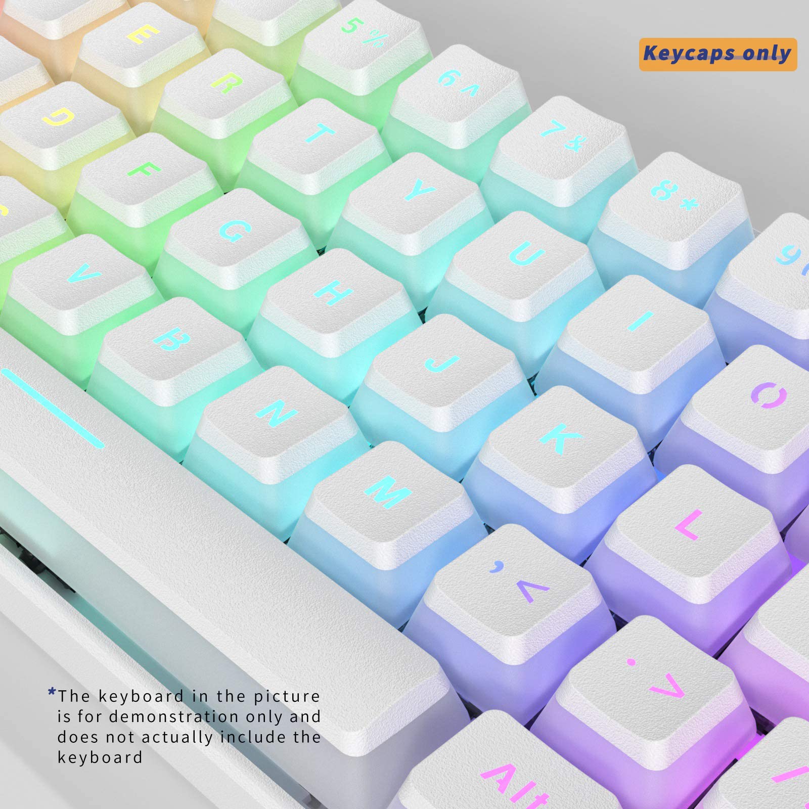 DIERYA Black PBT Double Shot Pudding Keycaps, 108 Keys Mechanical Keycaps Set - OEM Profile - Compatible with 60% TKL Full-Size Stand US Layout Mechanical Gaming Keyboard (Keycaps Only)