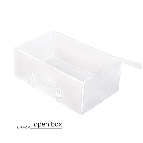 LPack Wedding Dress Storage Box - Bridal Gown Storage Bin and Preservation Box - Underbed Storage Bag Container For Clothes With Acid Free Tissue Paper (Small, White)