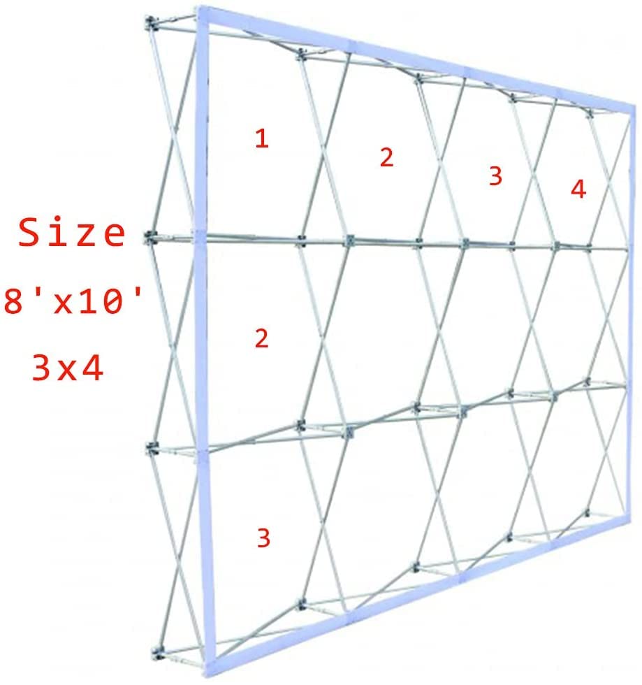 JUST 4 SIGNS Portable Backdrop Booth Frame 8'x10' Pop Up Display Stand Aluminum Tension Fabric Trade Show Exhibit Display Booth Frame Stand Banner Show Frame (Stand ONLY) (Frame 8'x10')