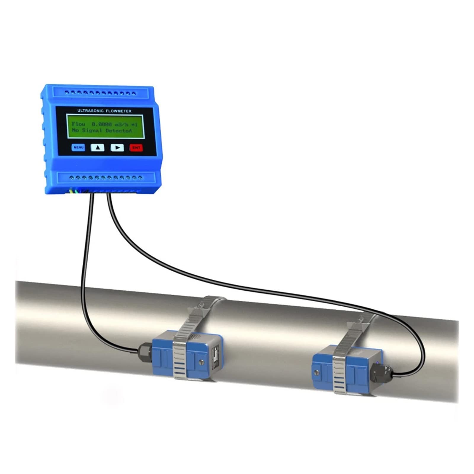 hose timer TUF-2000M Ultrasonic Water Flow Meter Flowmeter TS-2 TM-1(DN50~700mm) TL-1-HT(-30~160β) High-Tem Sensor Module Digital Liquid Flowmeter water timer ( Color : Host plus TC-1 , Size : Blue )