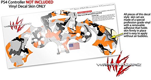 WraptorSkinz Skin Compatible with Sony PS4 Dualshock Controller PlayStation 4 Original Slim and Pro Sexy Girl Silhouette Camo Orange (Controller NOT Included)