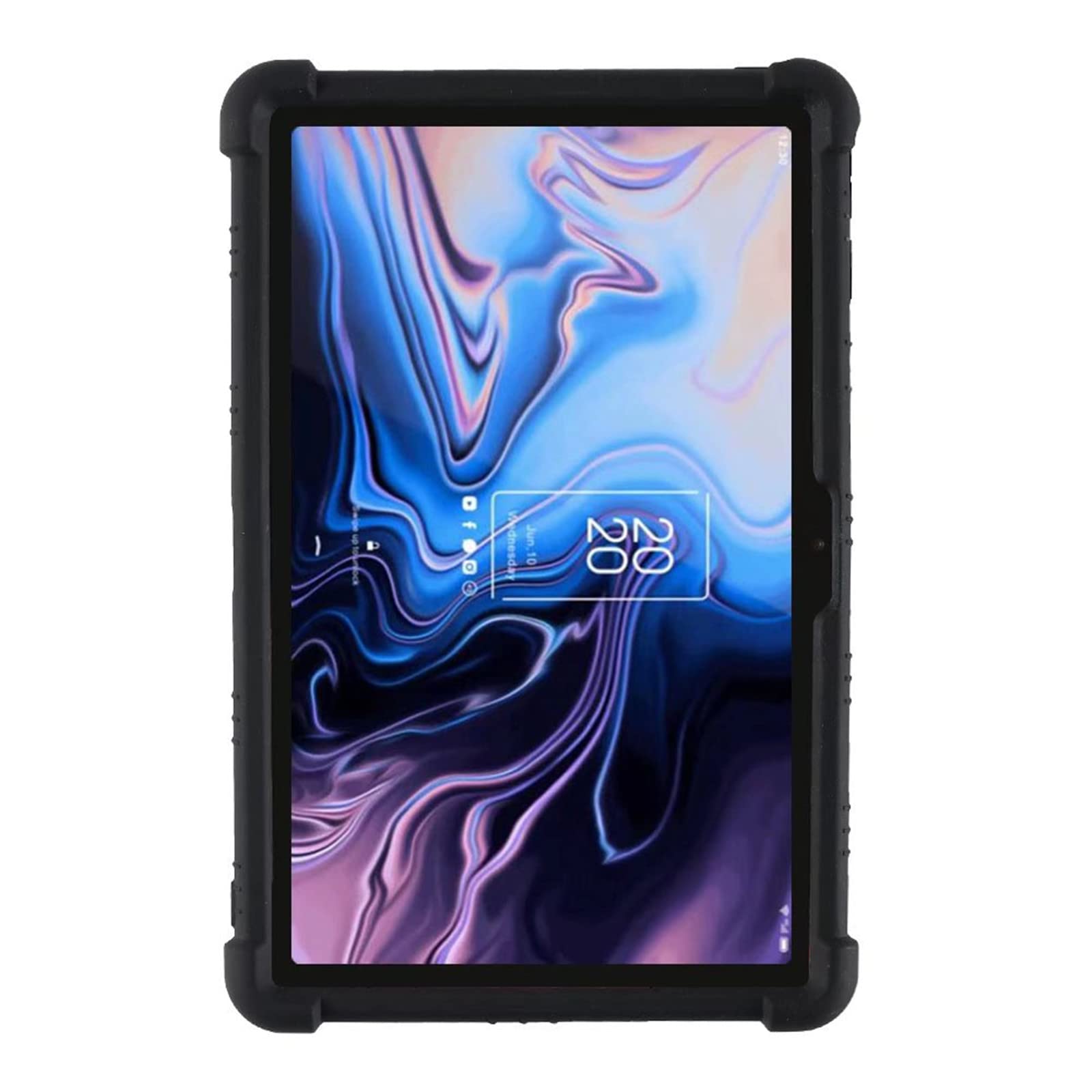 HminSen Case for TCL TABMAX 10.4 Tablet,Kids Friendly Soft Silicone Adjustable Stand Cover for Nokia T20 Tablet 10.36 inch (Black)