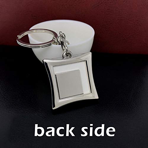 Square Photo Frame Keychain Set - 10 PCS Mini Stainless Steel Picture Frame Keychains, DIY Personalized Sterling Photo Holder, Souvenir for Friends Lovers and Family