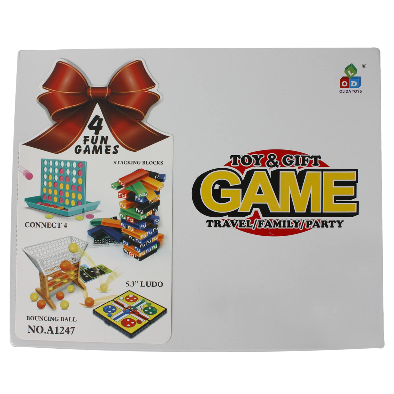 Funny Board Game 4 in A Row Stacking Blocks Bouncing Ball Ludo Party Games for Family