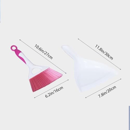 Mini Desktop Hand Broom and Dustpan Set, Small Dustpan and Brush Set, Handheld Dust Pan for Home Desktop Sofa Kitchen Keyboard Sweeping Cars Pet Nest.