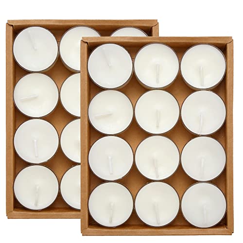 LJQizn 24pcs Natural Soy Tealight Candles Handmade Decorative Unscented Pure Soy Tea Lights( Perfect for Birthday Party,Wedding, Spa, Home Decor