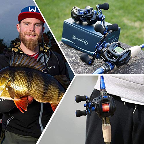 Sougayilang Baitcasting Reel, 7.0:1 Gear Ratio Super Smooth Power, 9 + 1 Shielded Ball Bearings Anti-Corrosion Baitcaster Reel Fishing Reel(Right)