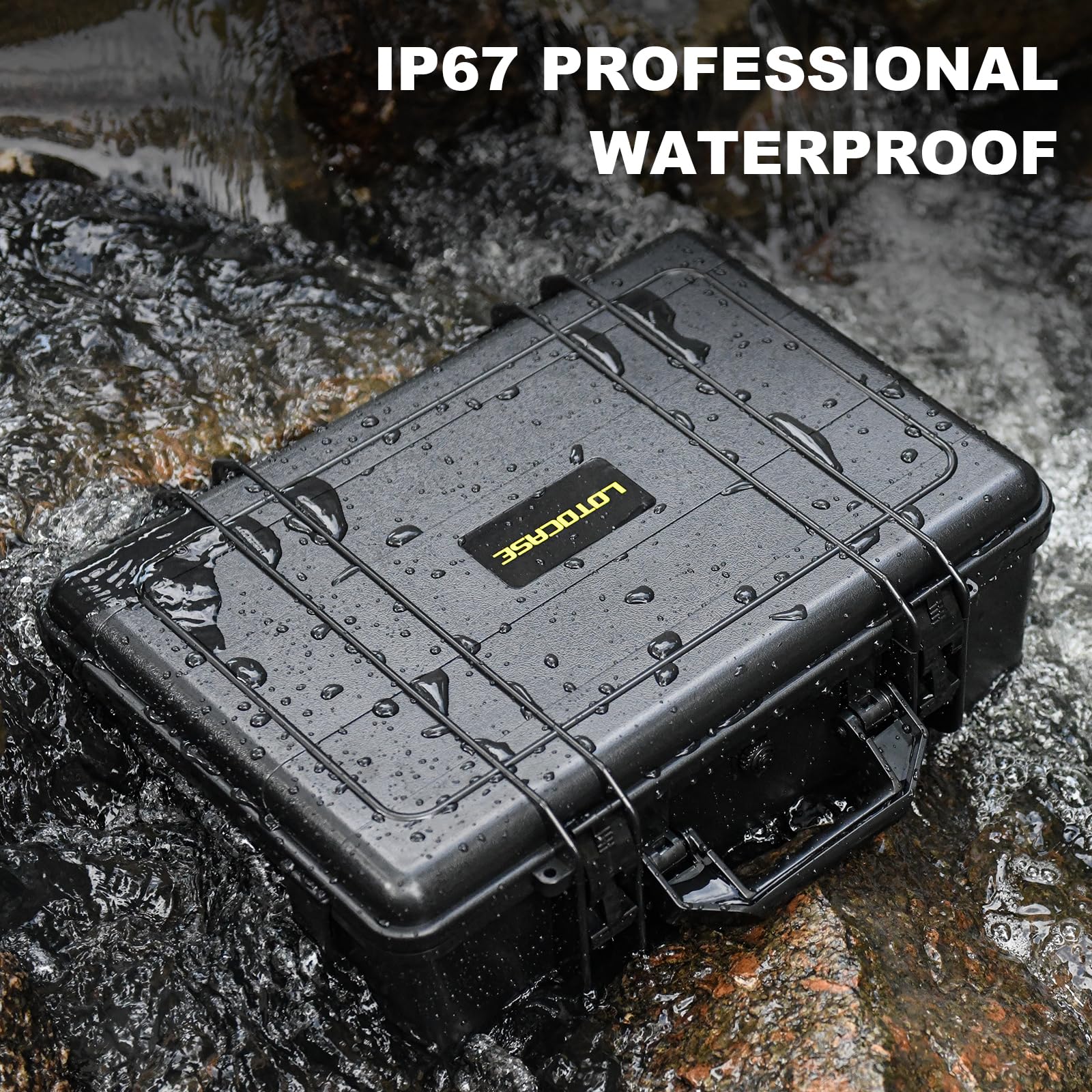 LOTOCASE Air Compressor Hard Case Compatible with DEWALT 20V MAX Tire Inflator DCC020IB, Air Pump Storage Carrying Bag for DEWALT DCC020IB Tools, with Pocket for Battery Pack and Charging ( CASE ONLY)