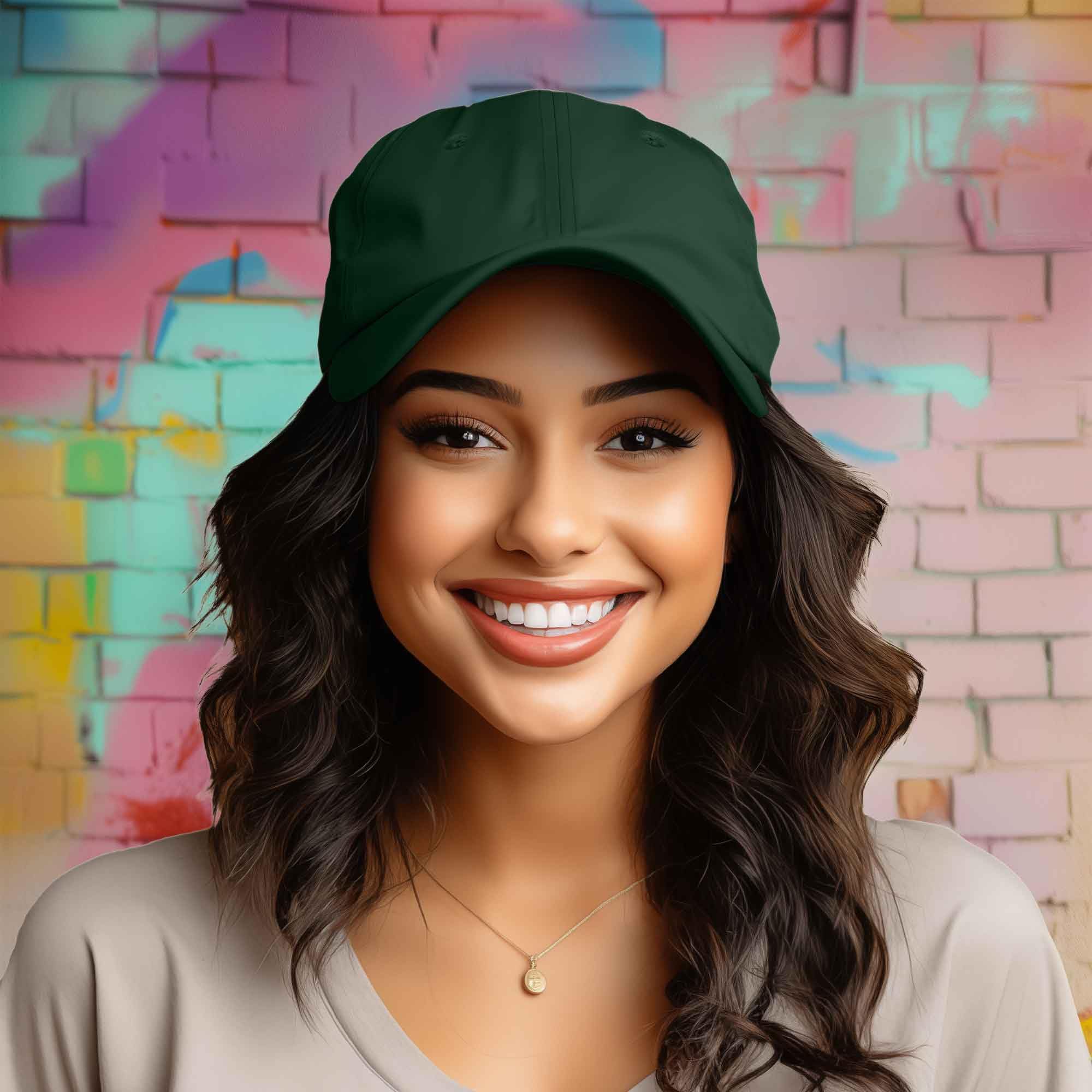 DALIX Baseball Cap Dad Hat Plain Men Women Cotton Adjustable Blank in Dark Green
