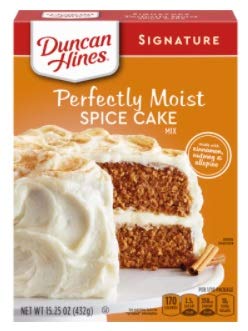 Duncan Hines Spice Cake Mix (2 Boxes) and Cream Cheese Frosting (2 Tubs) Set Includes Spatula Packaged by Favoricks