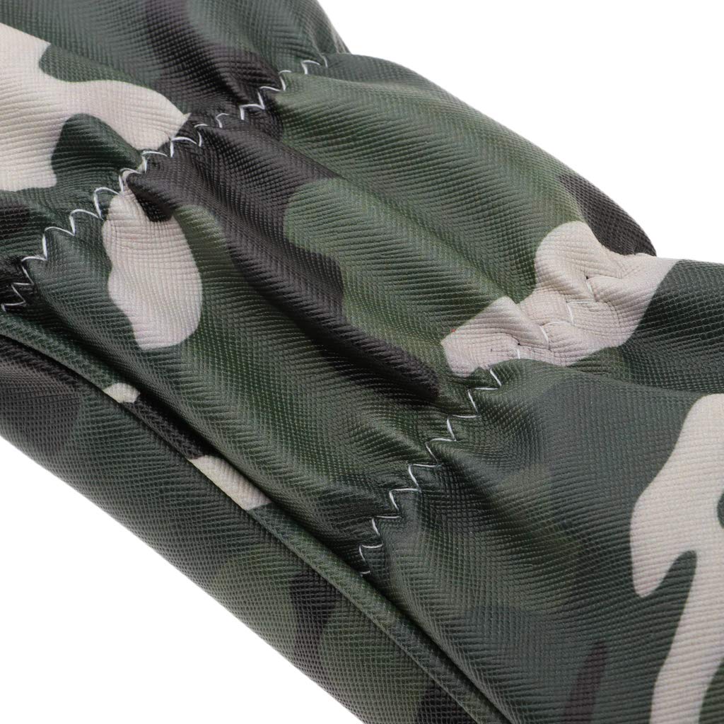 freneci 3Pcs Durable PU Sports Golf Wood Driver Head Cover Replacement for Golfer Gift - Green Camo