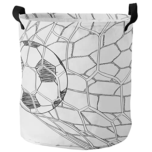 WPYYI Soccer Football Net Sketch Dirty Laundry Basket Foldable Home Organizer Basket Clothing Children Toy Storage Basket (Color : A, Size : Large)