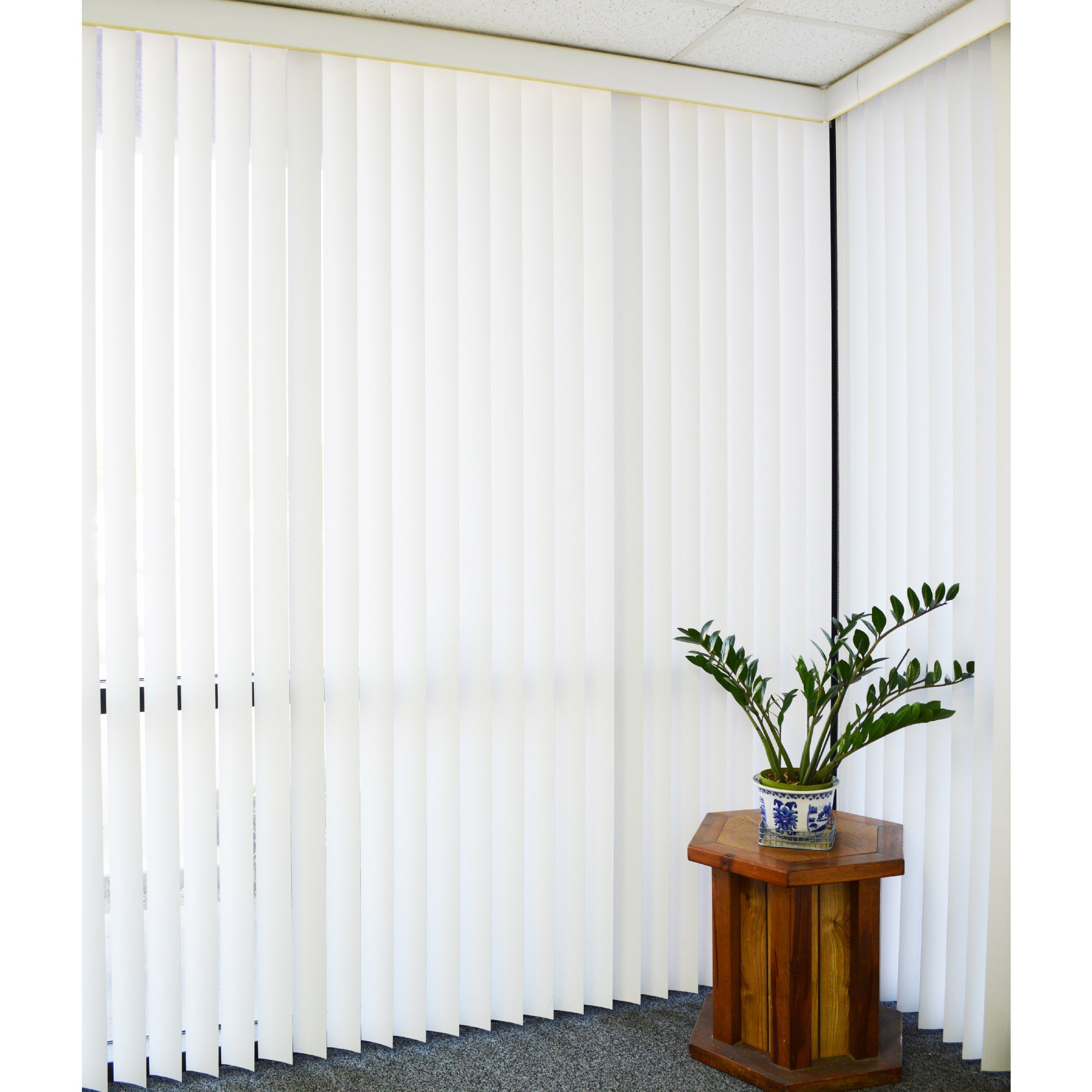 DALIX PVC Vertical Blind Replacement Slats Curved Smooth White 70.5 x 3.5 (20-Pack)