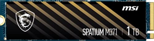 MSI SPATIUM M371 NVMe M.2 1TB Internal SSD PCIe Gen3 NVMe 3D NAND (SPATIUM M371 NVMe M.2 1TB)
