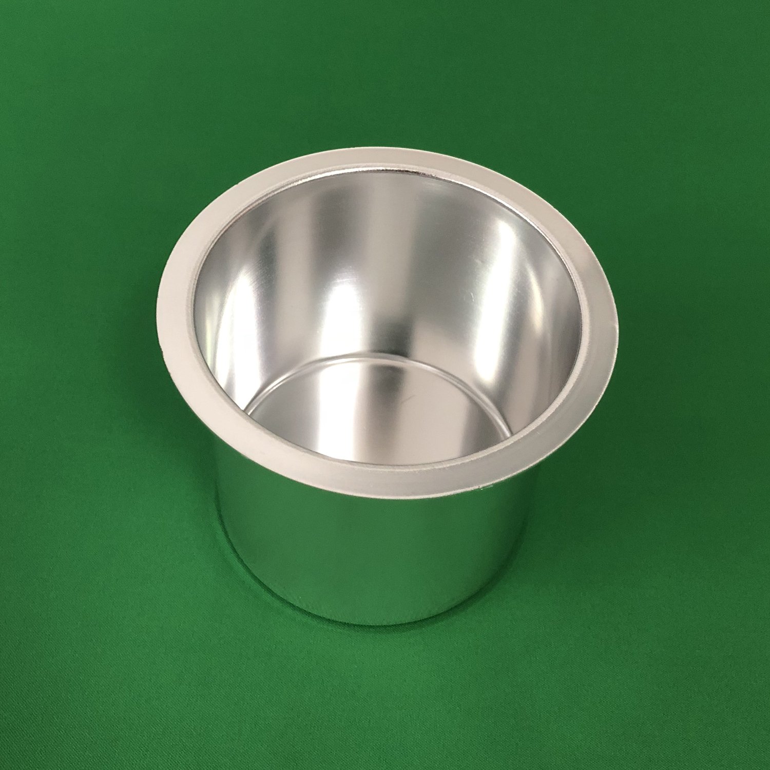 Yuanhe Aluminum Jumbo Cup Holder - 1 Pack Silver Poker Table Cup Holder Insert for Casino Game Table Sofa Boats Pontoon Marine Bench Desk RV Cars & Trucks