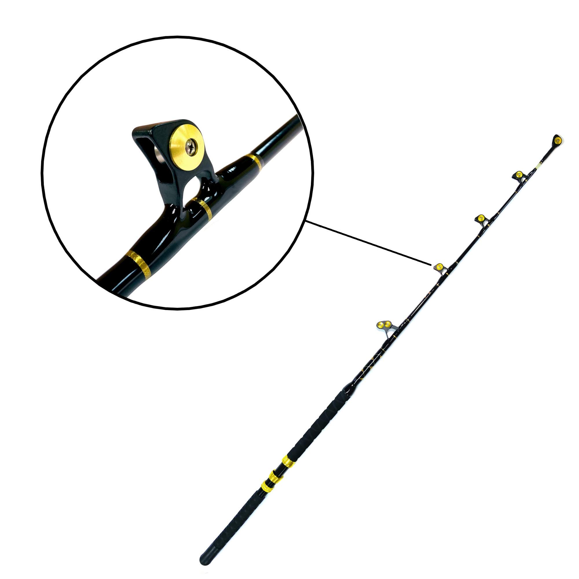 EatMyTackle Roller Guide Saltwater Fishing Rod | Blue Marlin Tournament Edition (130-160lb)
