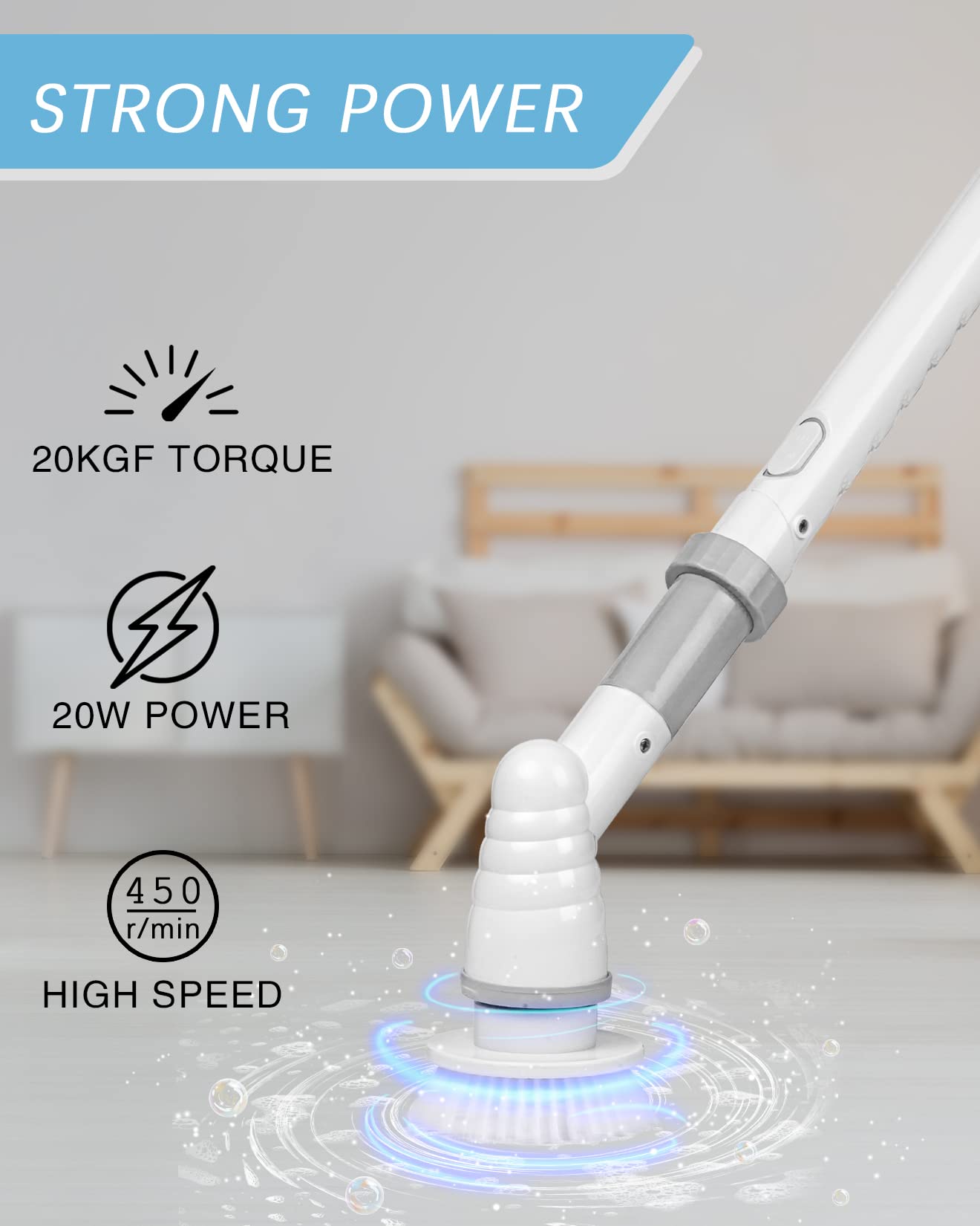 DIMUAT Electric Spin Scrubber, Shower Scrubber for Cleaning, Cordless Grout Power Bathroom Cleaner for Cleaning Tile, Floor, Bathtub