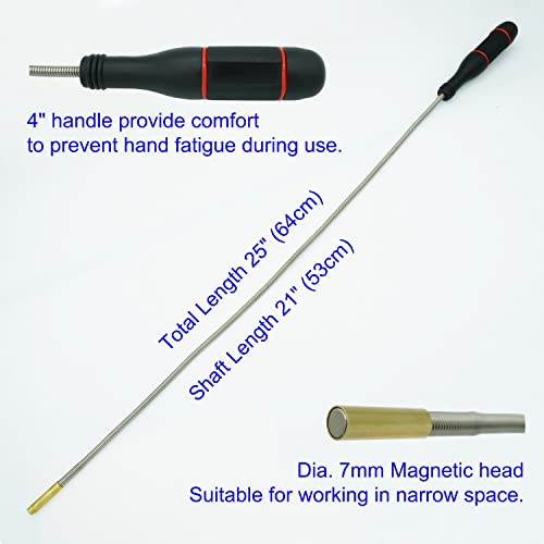 GUTIMORE Flexible Magnetic Pickup Tool, 25" Long Flexible Bend-It Magnet Snake Pickup, Bendable Magnetic Pickup 2LB