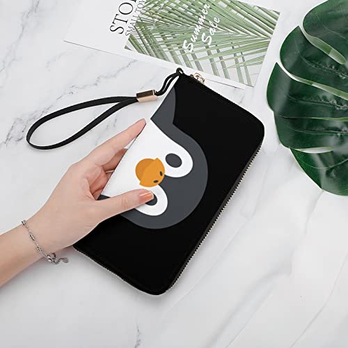 FunnyStar Penguin Women's Long RFID Hand Wallet Wristlet Clutch Purse PU Leather Handbag with Wrist Strap