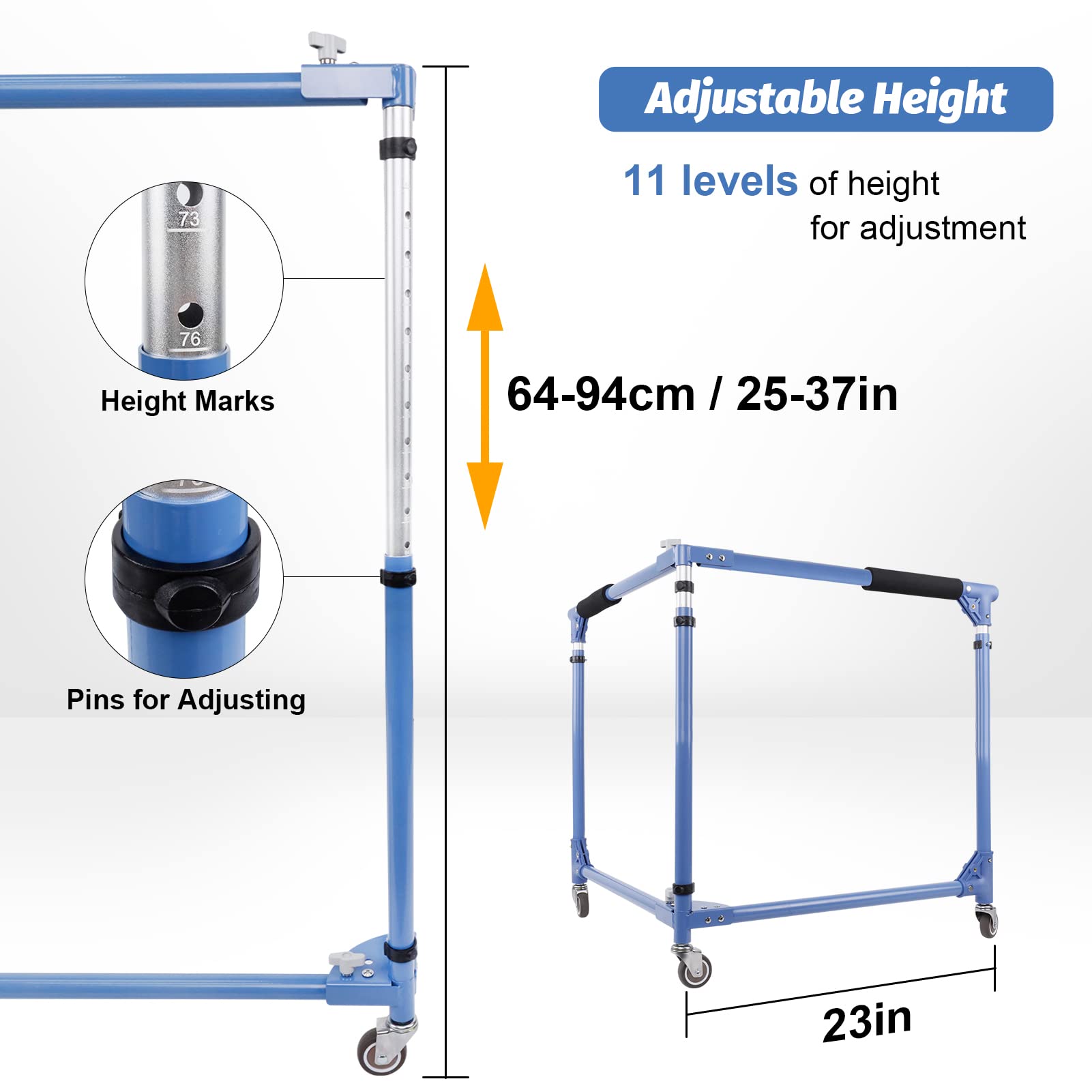 GanFindX Folding Skater Aid for Kids Roller Skating, Adjustable Height Roller Skate Trainer for Kids Toddler Training Walker (Denim Blue)