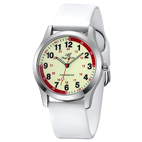 ManChDa Nurse Watch for Nurse Medical Watch Nursing Nurse Watch for Women Silicone Watch Nurse Watch Second Hand Easy to Read Watch Military Time Watch Waterproof Luminous Watch 24 Hours Watch