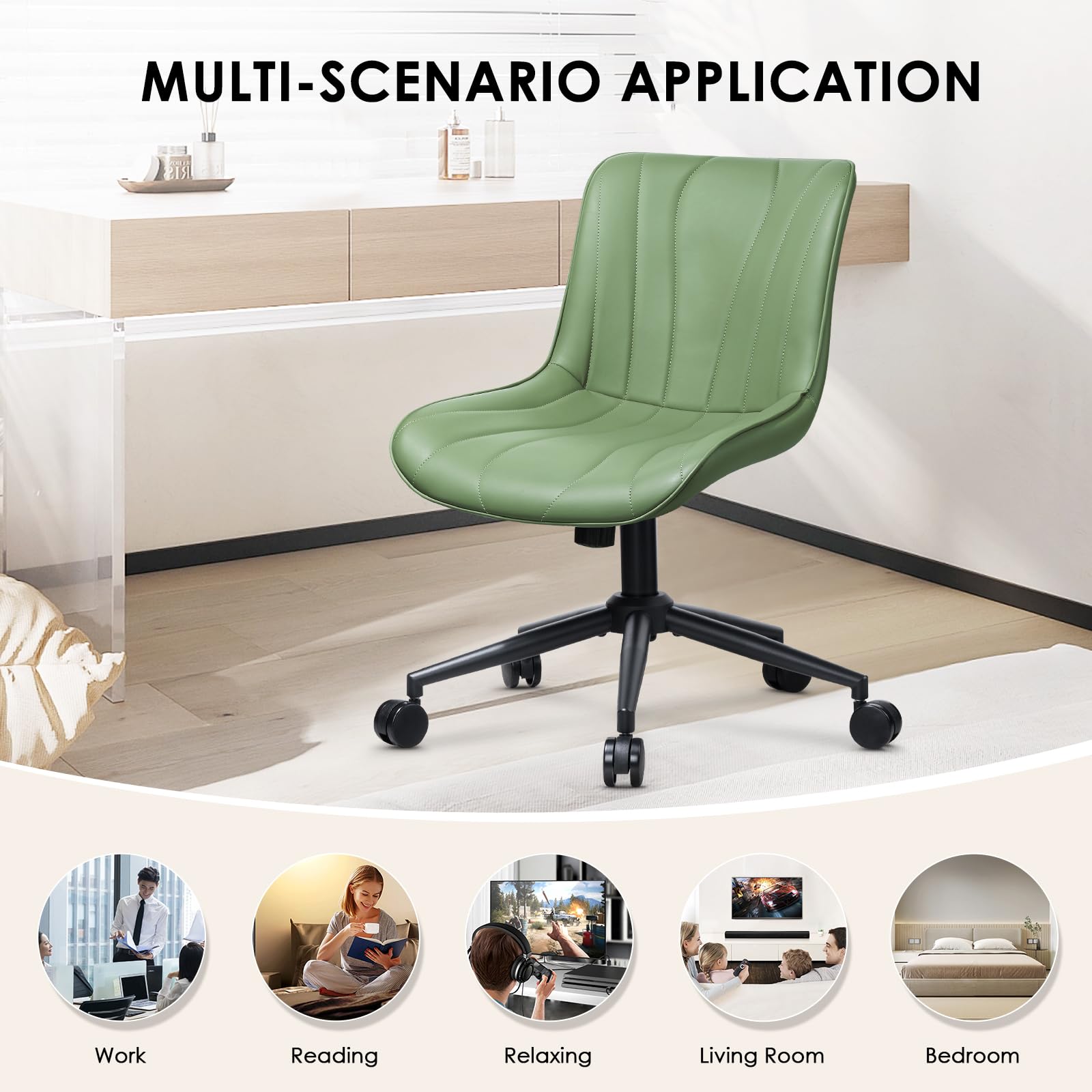 naspaluro Modern Office Chair Olive Green