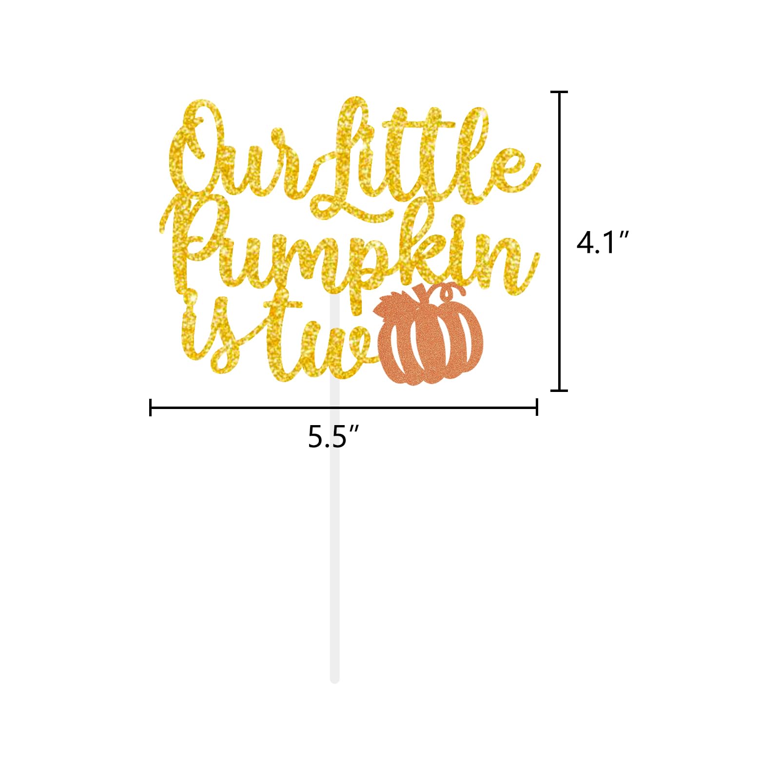 Fall Pumpkin 2nd Birthday Party Decoration Our Little Pumpkin Is Two Banner Cake Cupcake Topper Glitter Autumn Birthday Party Supplies