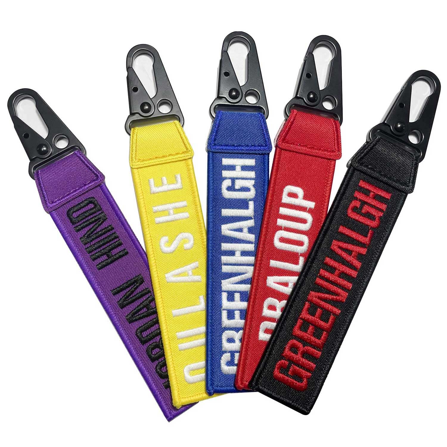 Graceful life Personalized keychain, custom name number tag, key ring accessories, embroidery keyring for luggage,crate,belt,gear,keyring,unisex-adult,Black