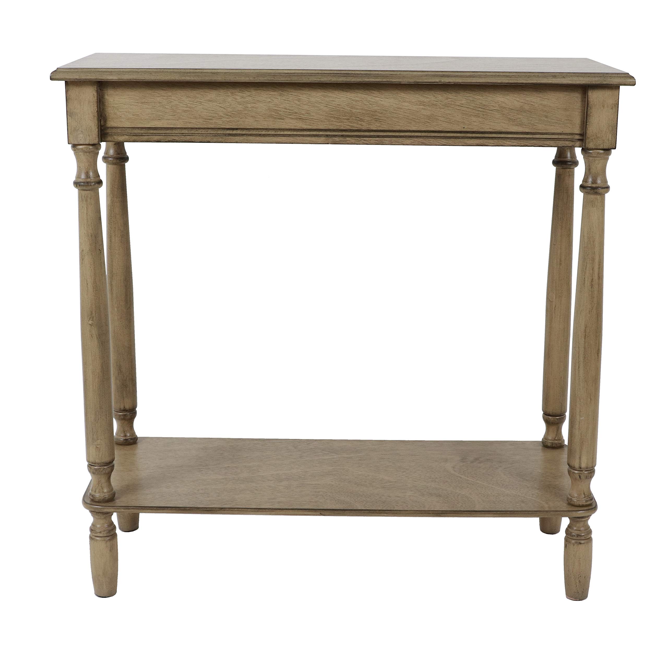 Decor Therapy Simplify Wood Storage Shelf Console Table, 11.8 in x 28.25 in x 28.25 in, Sahara