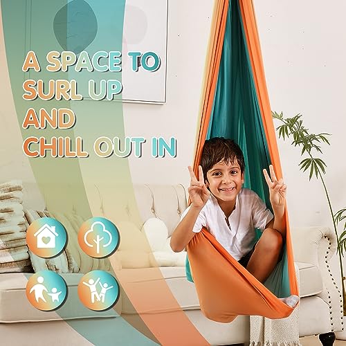 Sensory Swing Indoor Outdoor for Kids, Therapy Swing for Kids, Swing Hammock for Child & Adult with Autism(Double Layer)