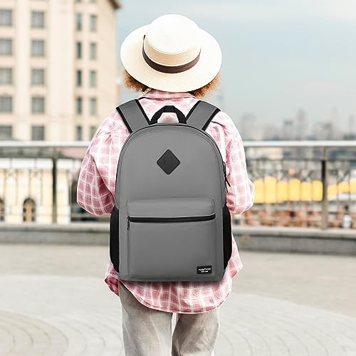 School Backpack,Unisex Classic Bookbag Teens Schoolbag with USB Port for High School College Office Work Travel