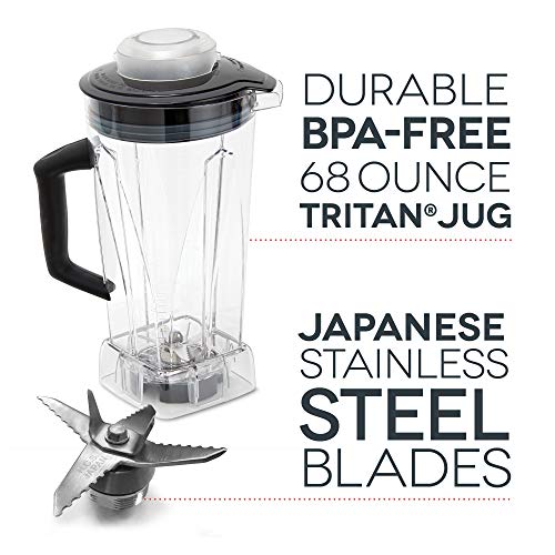 Dash Chef Series 64 oz Blender with with Stainless Steel Blades + Digital Display for Coffee Drinks, Frozen Cocktails, Smoothies, Soup, Fondue & More, 1400-Watt - Red