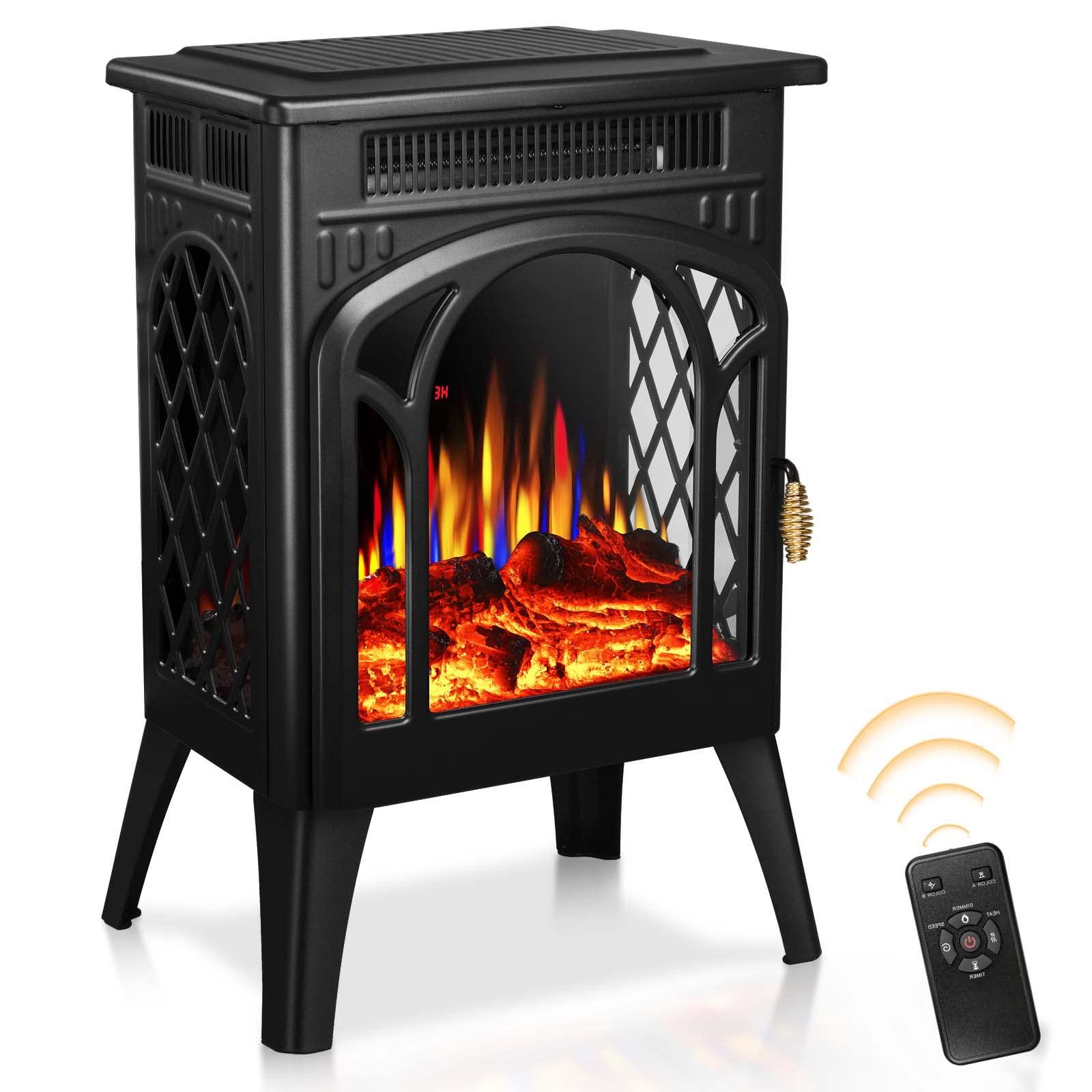 Electric Fireplace Heater 17inch Portable Electric Fireplace Heater Indoor,Black