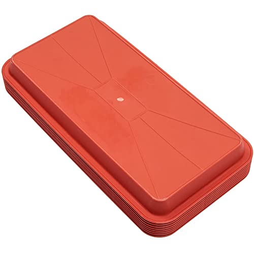 Juvale 8 Pack Plastic Plant Drip Trays for Planters, Pots, Rectangular Saucer Pans for Indoors, Outdoors (Terracotta Red, 6.5x12 in)