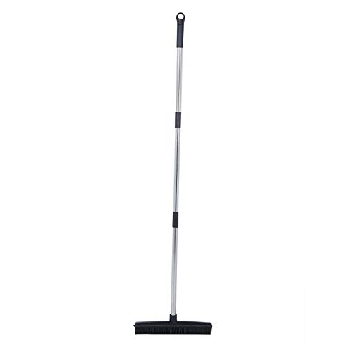 Multifunction Telescopic Floor Carpet Broom Pet Hair Dust Removal Cleaner Sweeper Cleaning Tools for Home (Black)