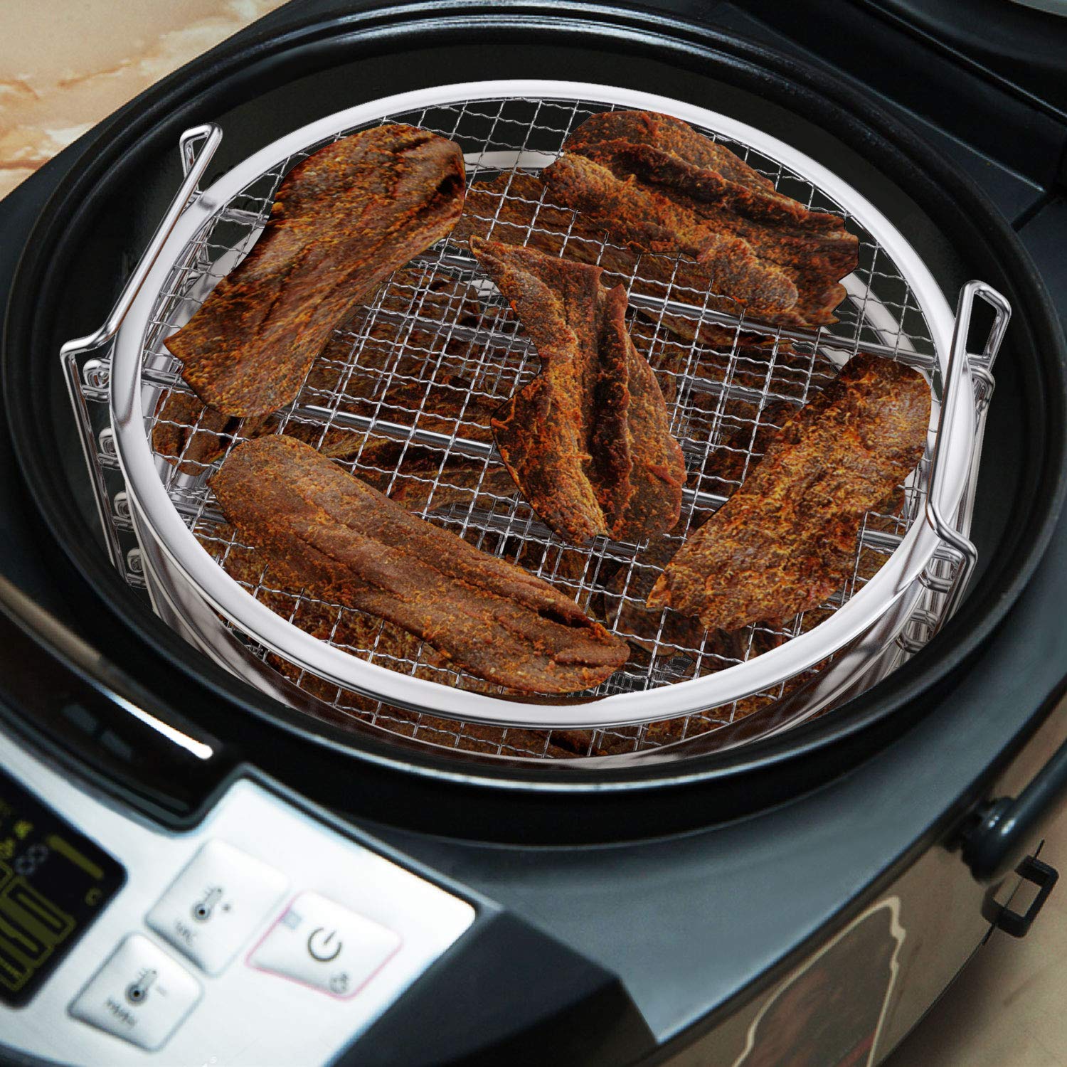 Dehydrator Rack Compatible For Ninja Foodi Accessories, Dehydrator Stand with Five Stackable Layers, Food Grade 304 Stainless Steel Compatible with Ninja Foodi 6.5 qt & 8 qt Pressure Cooker Air Fryer
