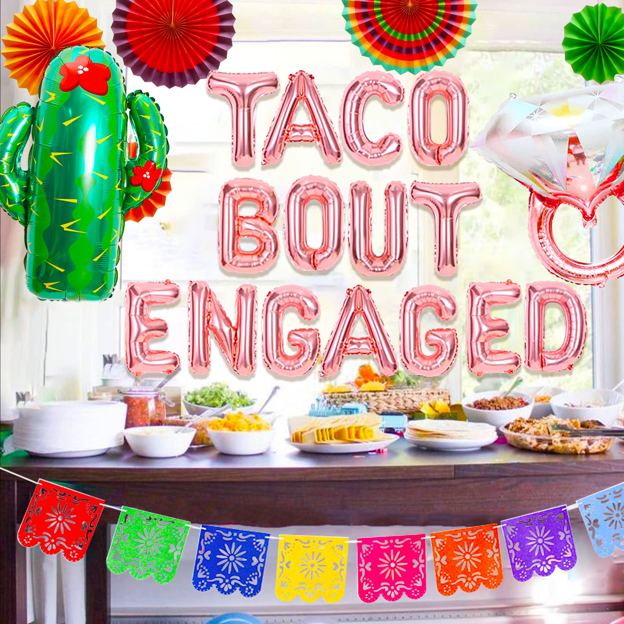 JeVenis Taco bout Engaged Banner Decoration Taco bout Love Engagement Decoration Taco Engagement Backdrop Mexican Wedding Bridal Shower Decoration