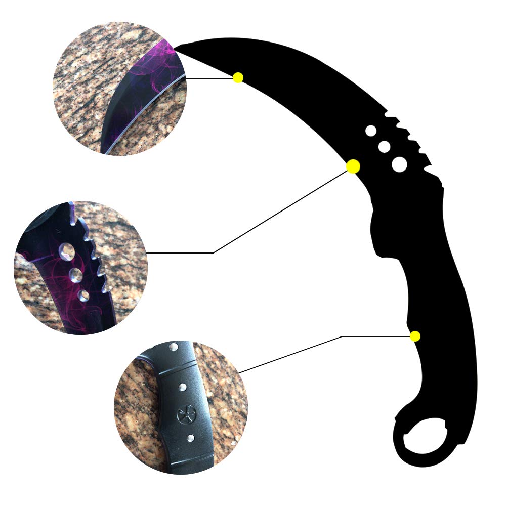 Dashiki-Style New CS GO Claw Knife Pocket Knives with Sheath for Outdoor Activities Hunting Camping Self-Defense Survival in The Wild(Random Texture)