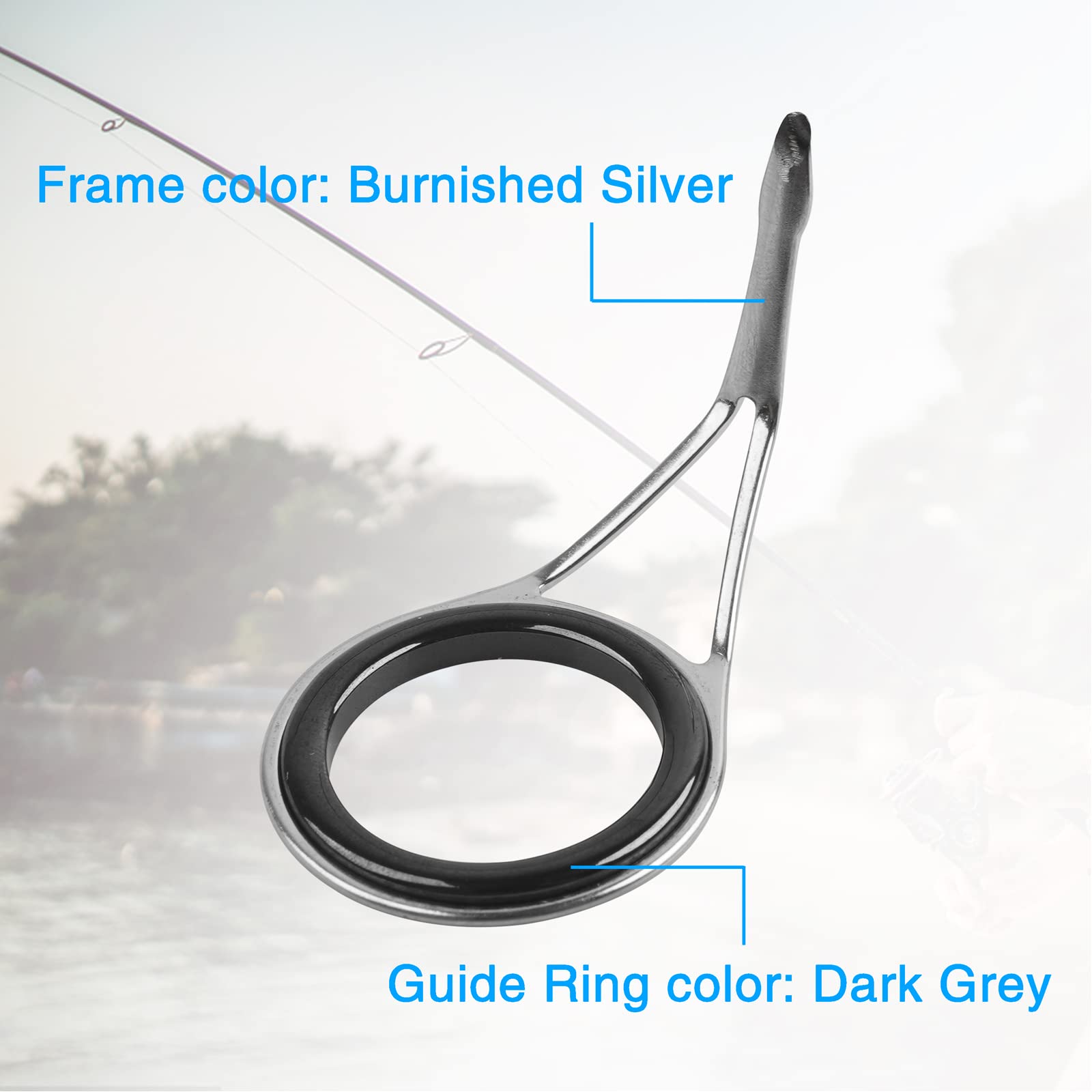Fishing Rod Guide Tip Fishing Line Spinning Guide Eyes Rings Bait Casting Stainless Steel Rod Guide Tips Single Double Feet Pole Guide for Spinning Baitcasting Saltwater Freshwater Rod Poles