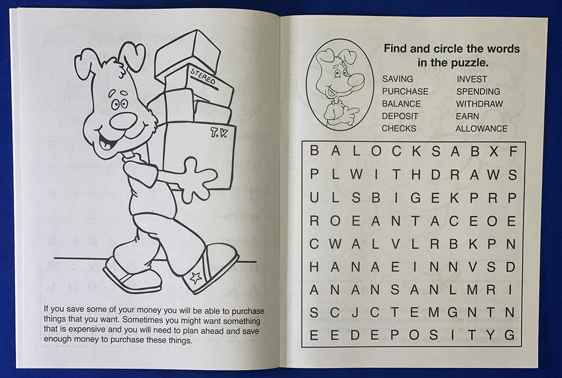 ZOCO - Be Smart with Your Savings - Educational Coloring & Activity Books (25 Bulk Pack, Without Crayons) - Teach Kids About Money - Bank Supplies - Gifts for Kids