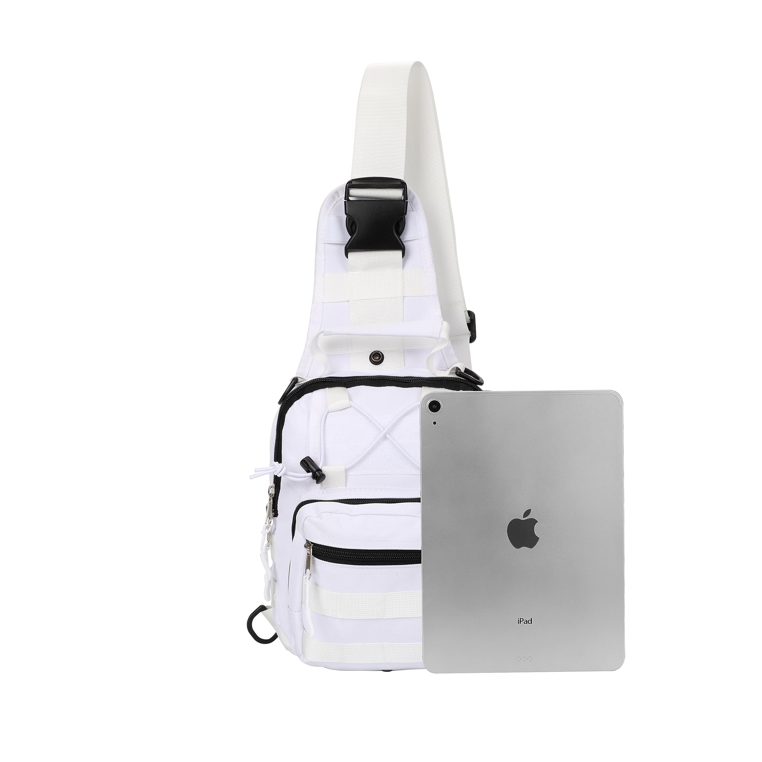 flipfit Tactical Shoulder Bag, Military Every Day Carry Sling Bag, Outdoor Portable Shoulder Pack For Men Women(White