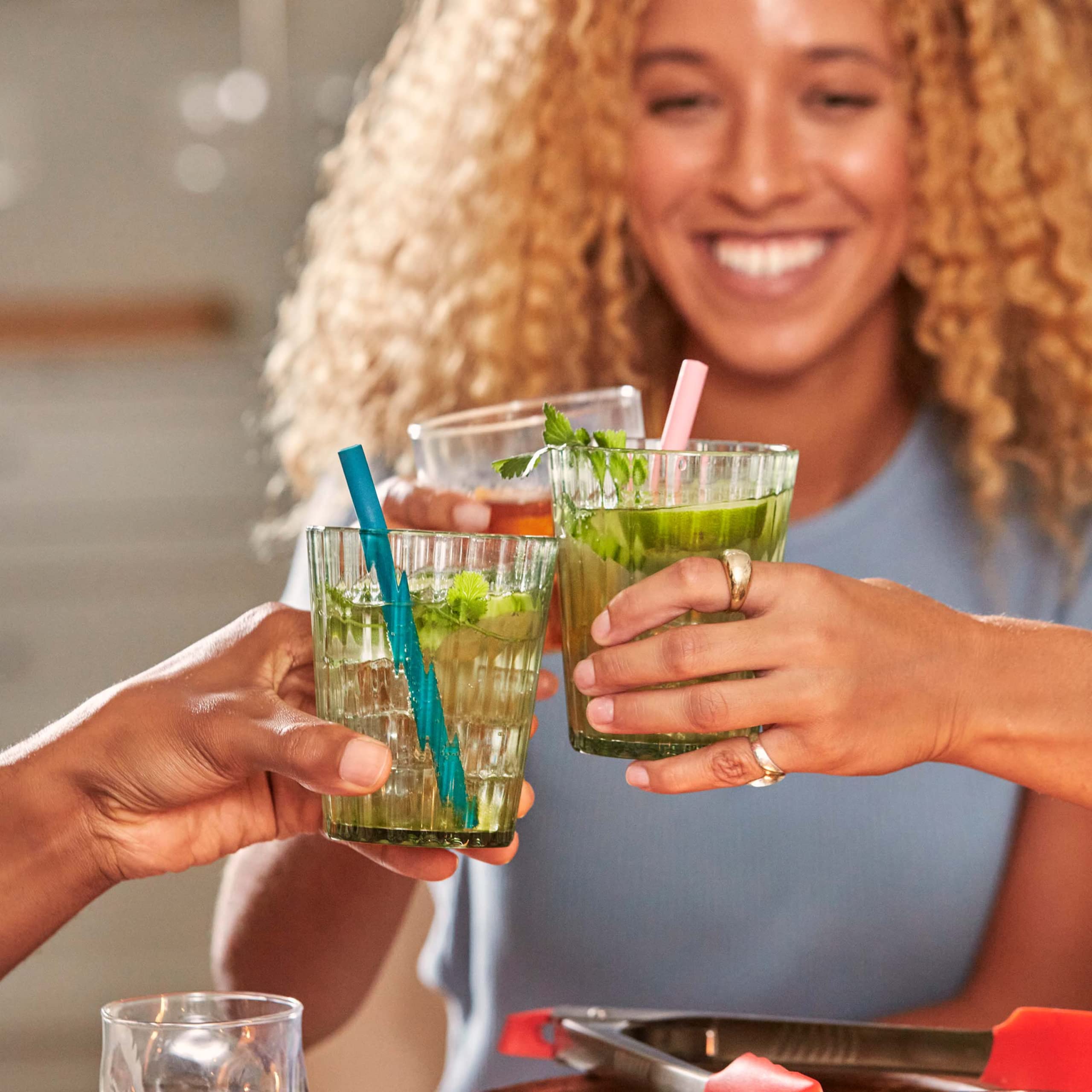 GIR: Get It Right | Silicone Straws Perfect for Small Glasses | Great for Hot + Cold Drinks |, Geode, 10-Pack, 10 CountĂ