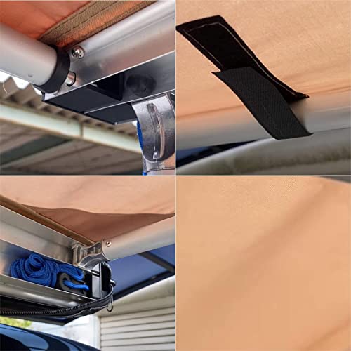 DANCHEL OUTDOOR Car Awning Pull-Out Roof Rack Vehicle Awning UPF50+ Sun Shelter Canopy for SUV Truck Camper Overland Camping, 4.9x6.5ft Khaki