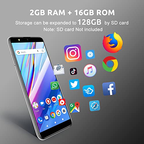 Xgody V40 Unlocked Cell Phones, 6.1 Inch 4G Smartphones, Android 10.0 OS with Free Dual SIM Quad Core, Dual 5MP Camera, 3000 mAh Battery, Face Unlocking (Black)